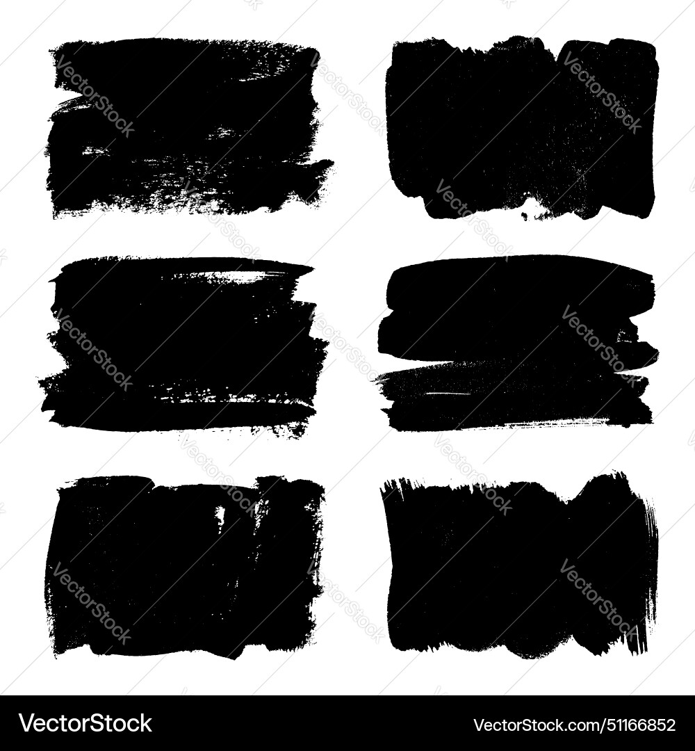 Set of hand drawn paint ink brush strokes Vector Image