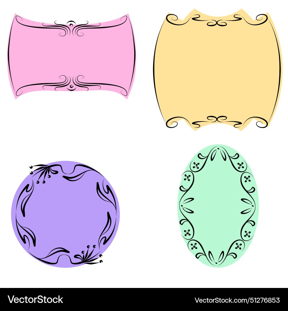 Beautiful carved frames to frame messages text Vector Image