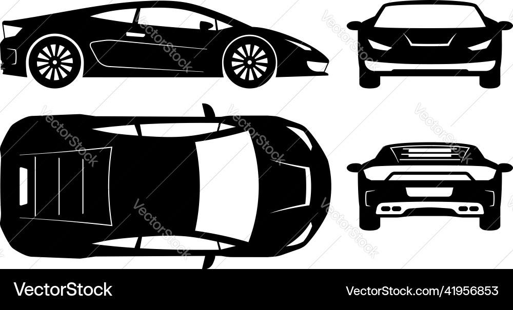 Racing car black icons Royalty Free Vector Image