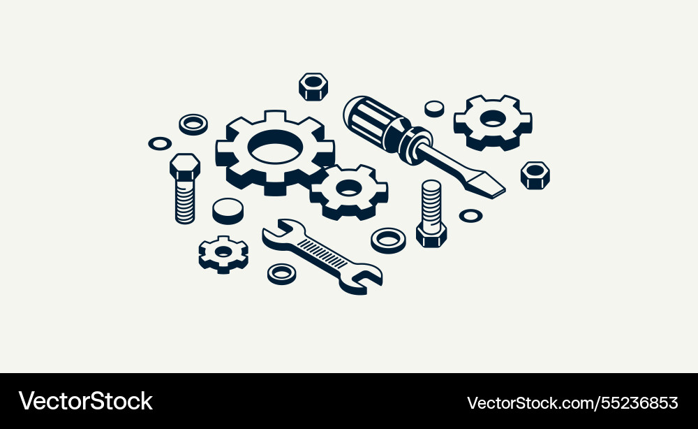 Repair and maintenance concept technics service Vector Image