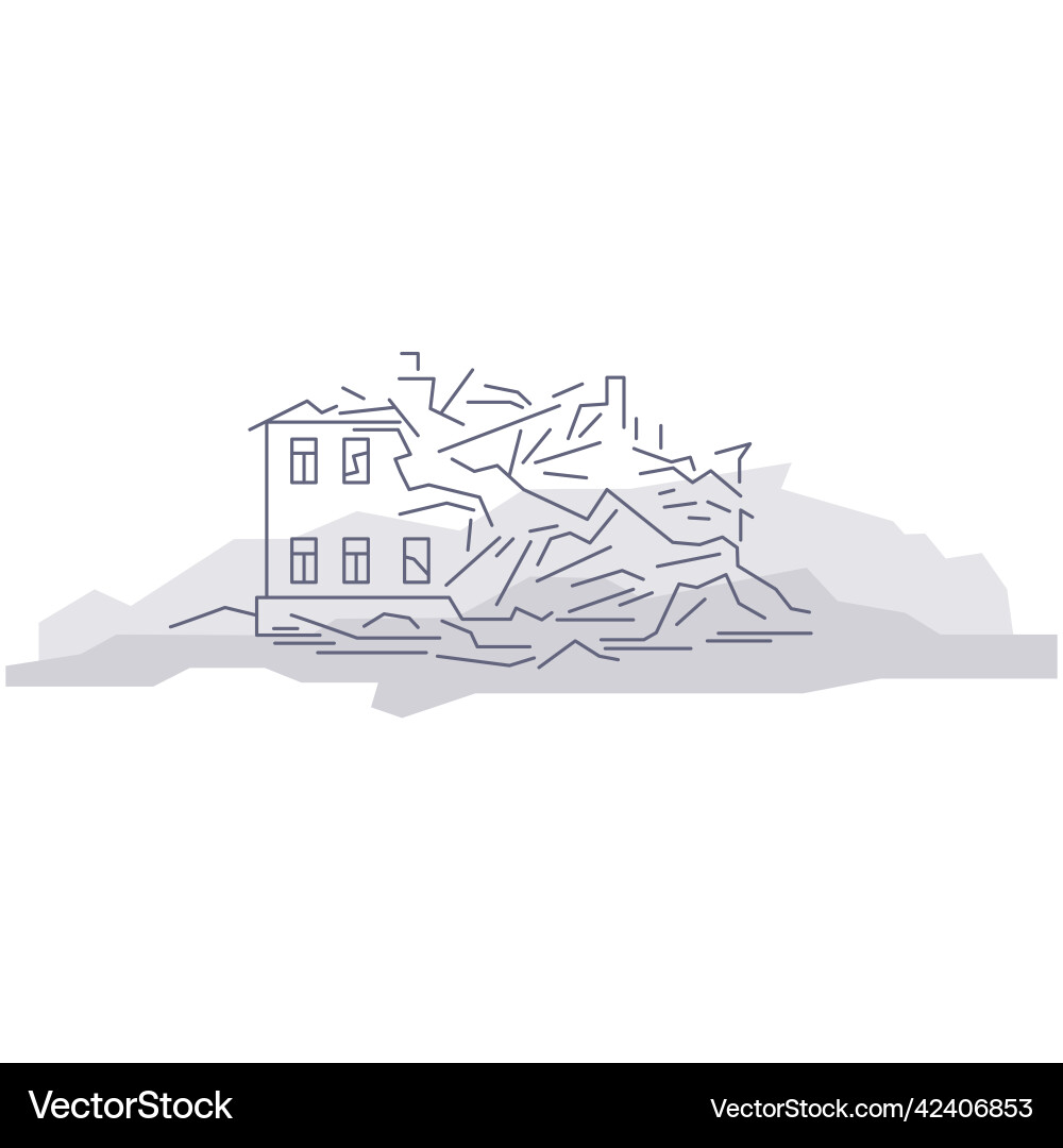 Ruined house Royalty Free Vector Image - VectorStock