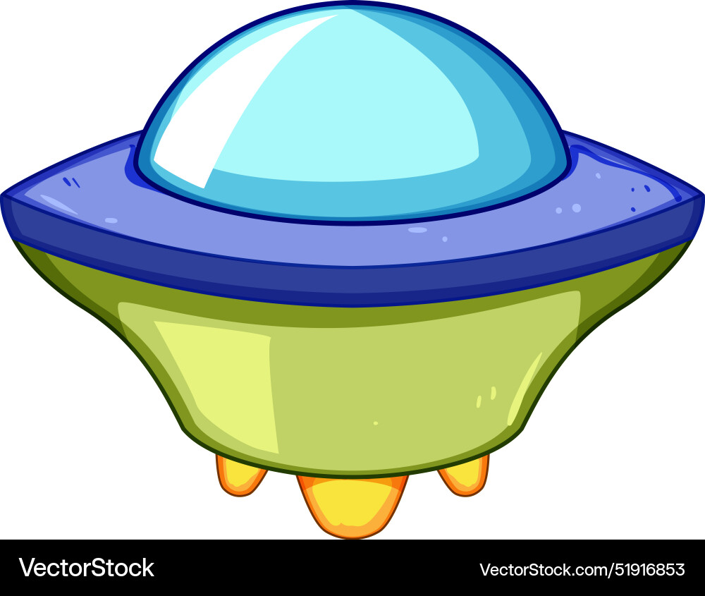 Saucer ufo ship cartoon Royalty Free Vector Image