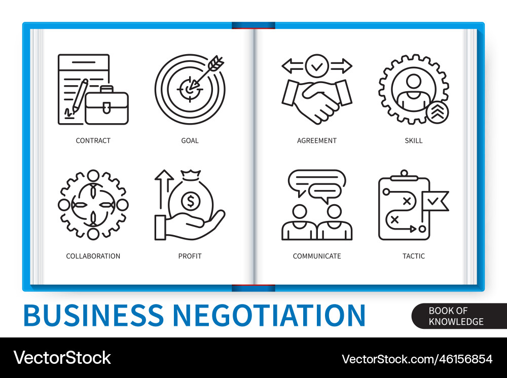 Business negotiations infographics linear Vector Image