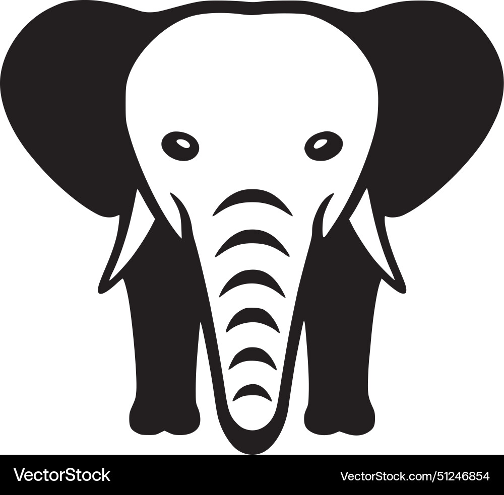 Elephant - black and white isolated icon Vector Image