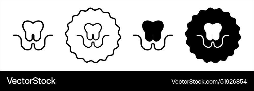 Extraction tooth icon logo set Royalty Free Vector Image