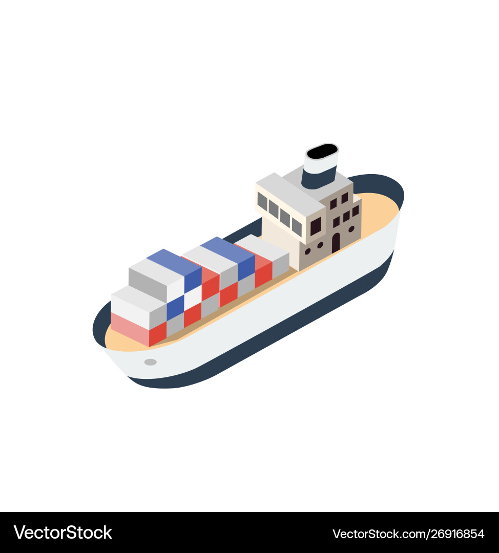 Isometric ship container vessel Royalty Free Vector Image