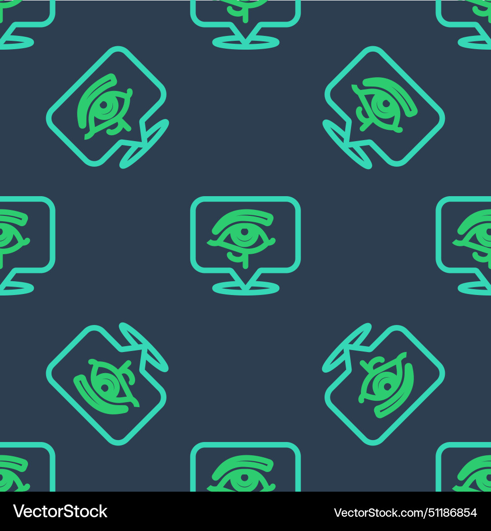 Line eye of horus icon isolated seamless pattern Vector Image