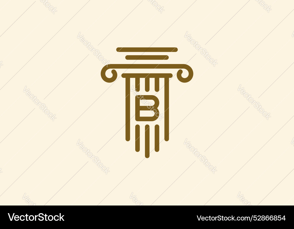 Logo pillar lawyer letter b firm identy Royalty Free Vector
