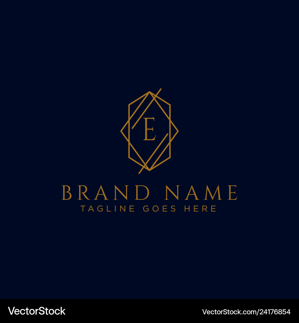 Luxury logotype premium letter e logo with golden Vector Image