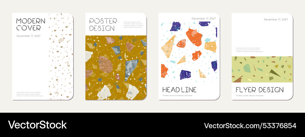 Note book cover design terrazzo abstract Vector Image