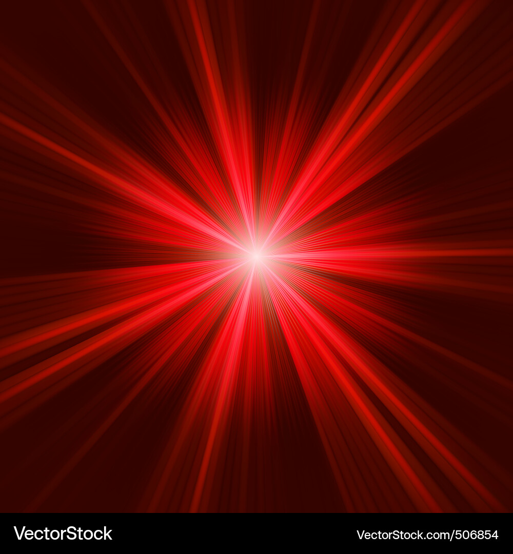 Red bursting star on dark background eps 8 Vector Image
