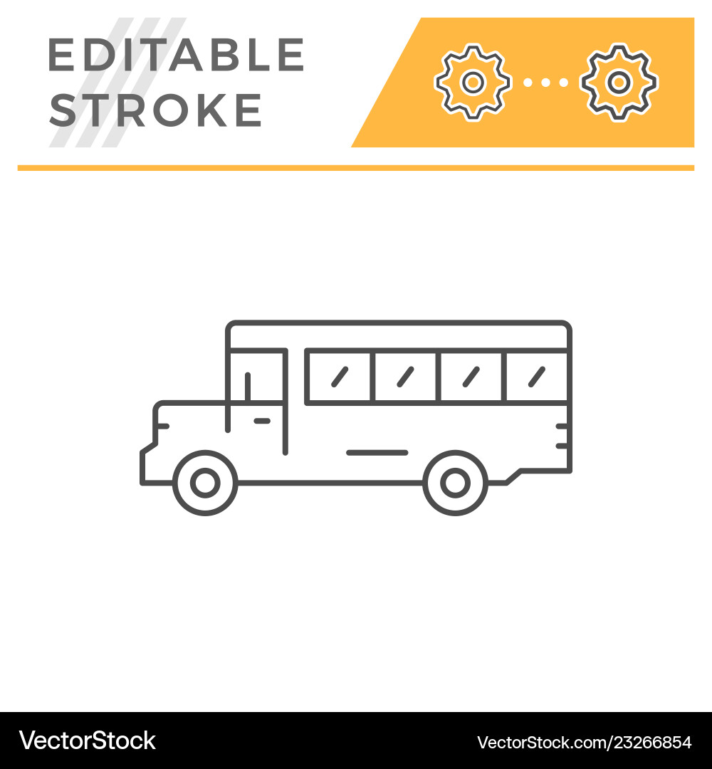 School bus line icon Royalty Free Vector Image