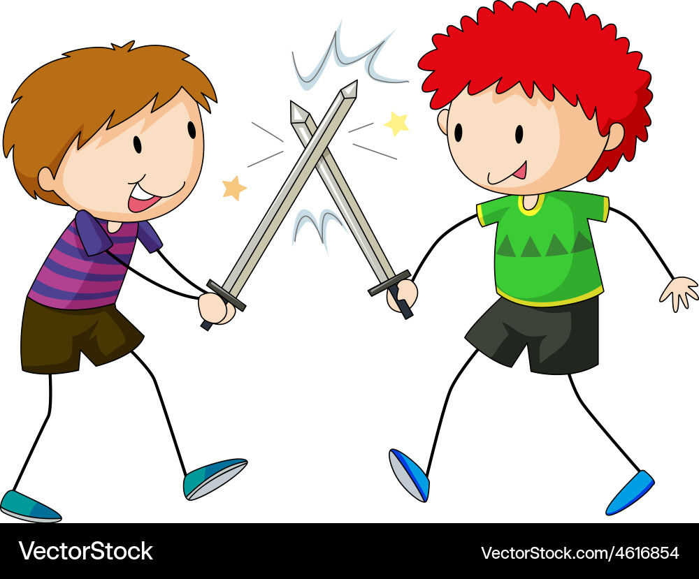 Sword fighting Royalty Free Vector Image - VectorStock