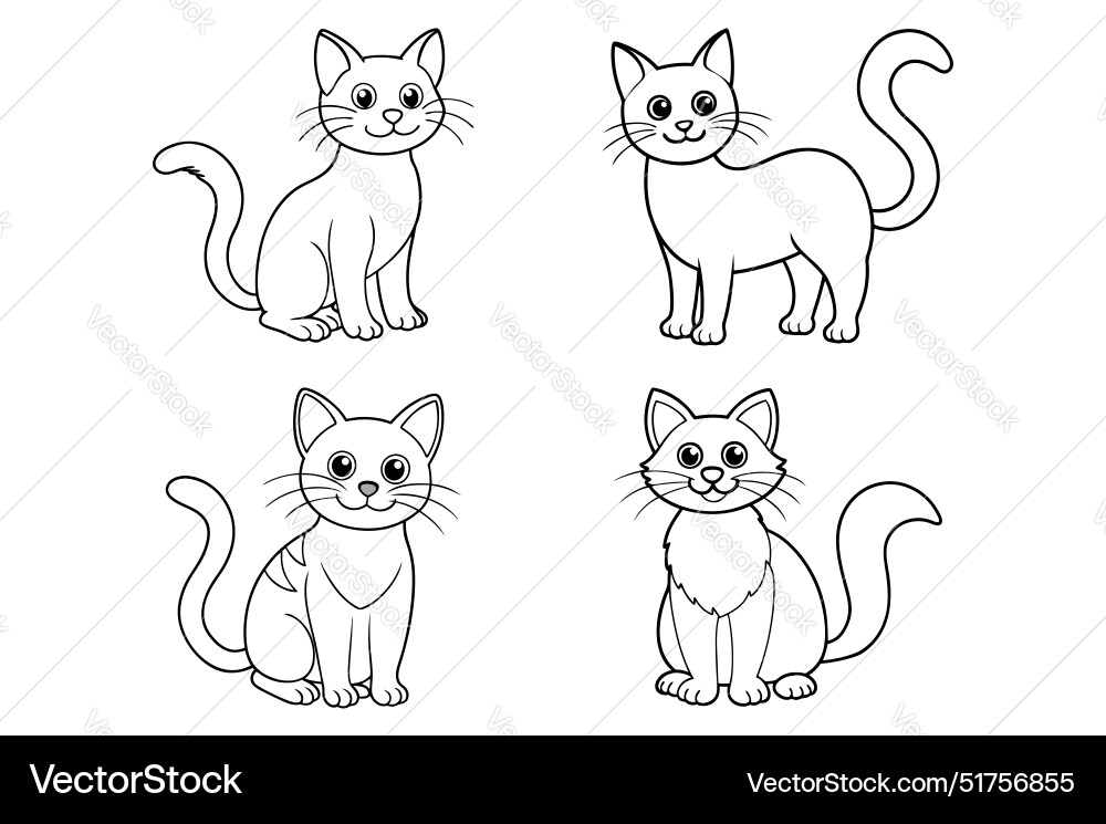 A set of cat Royalty Free Vector Image - VectorStock