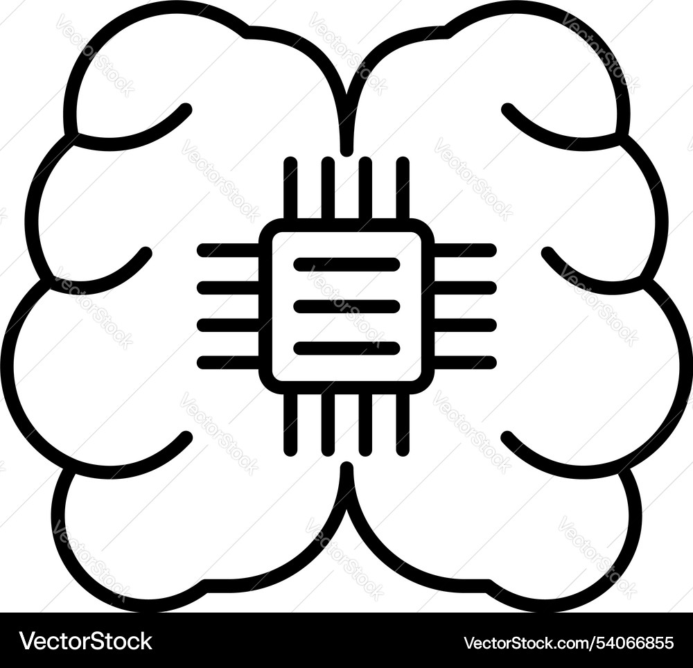 Brain line icon design Royalty Free Vector Image