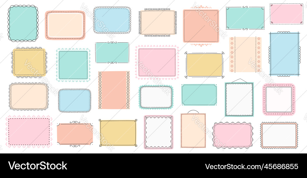 Handdrawn frames Royalty Free Vector Image - VectorStock