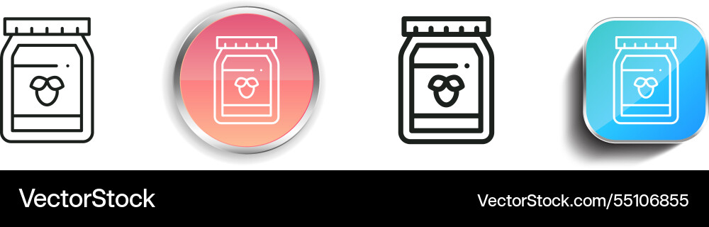 Jam icon thin linear regular and button style Vector Image