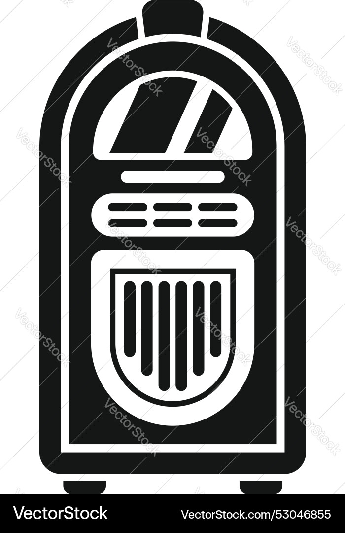 Vintage jukebox playing music icon silhouette Vector Image