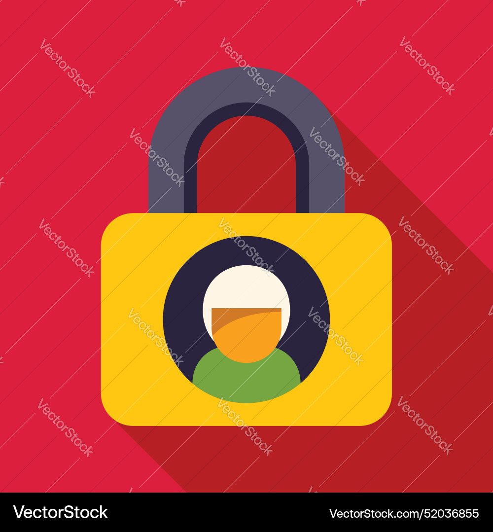 Yellow padlock protecting user account Royalty Free Vector