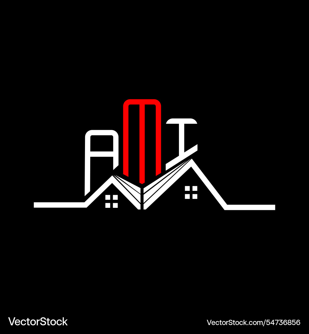 Ami real state logo design simple and modern Vector Image