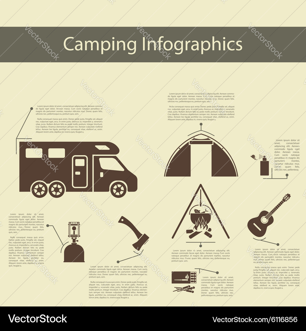 Camping infographics Royalty Free Vector Image