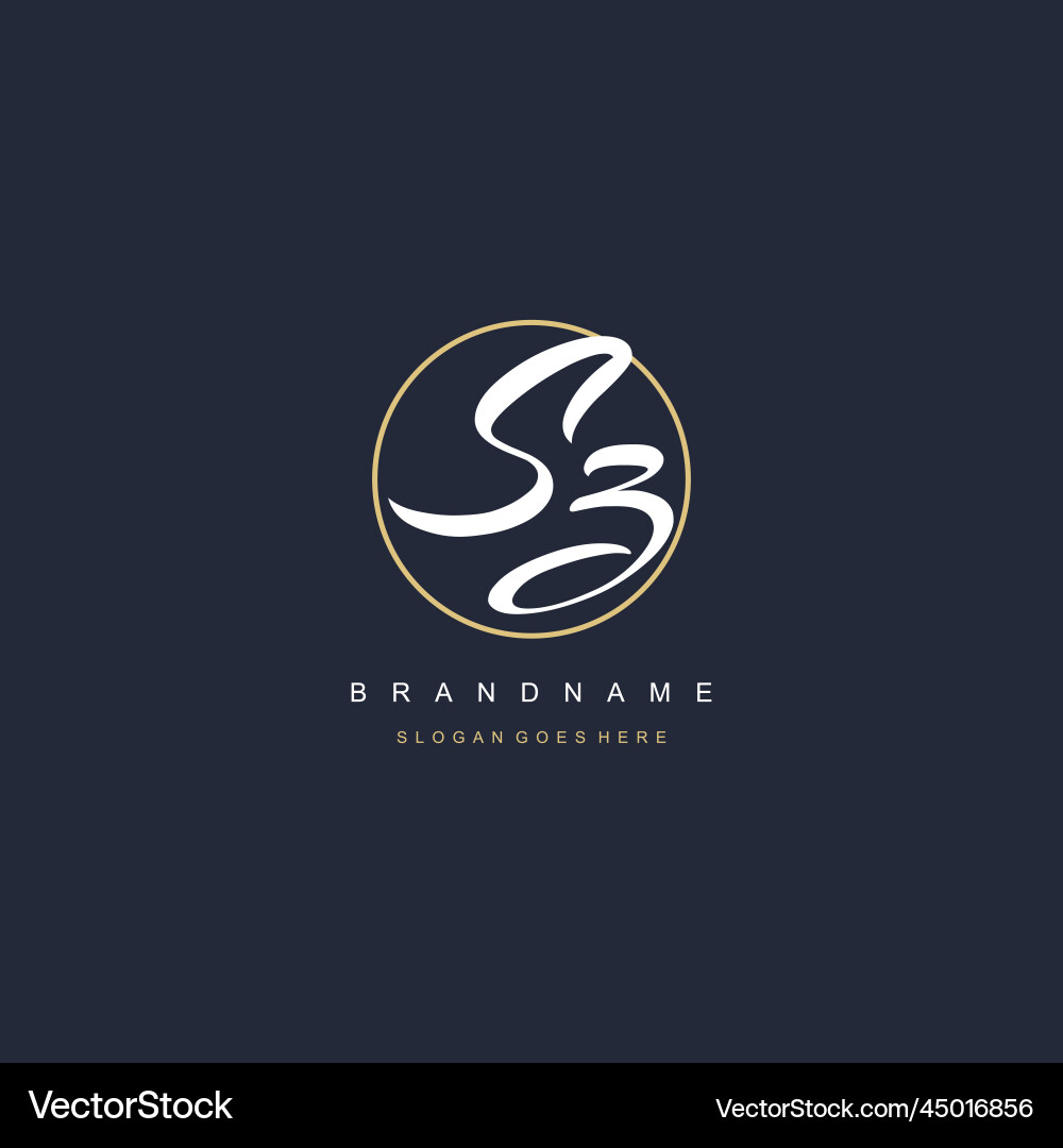 Initial letter sz logo monogram feminine style Vector Image