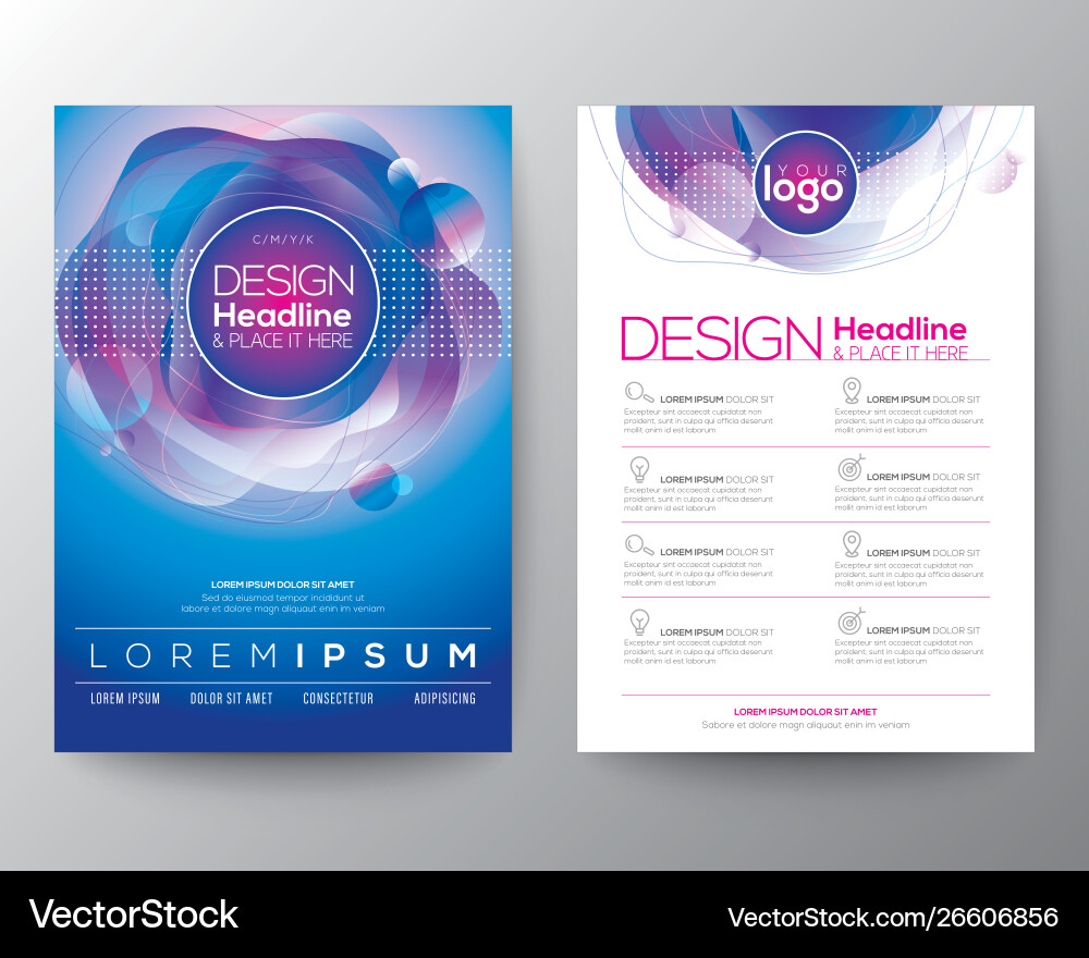 Modern abstract fluid purple blue circle shape Vector Image