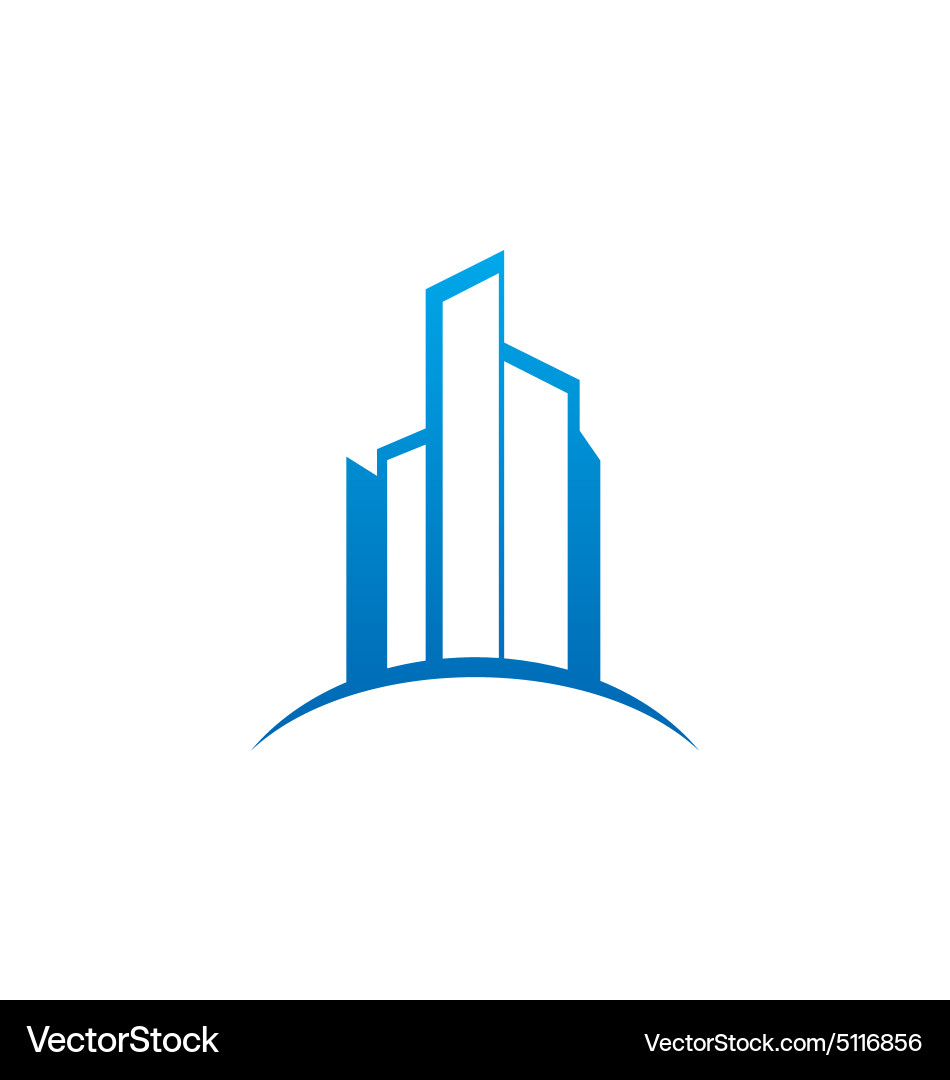 Modern City Building Logo Royalty Free Vector Image