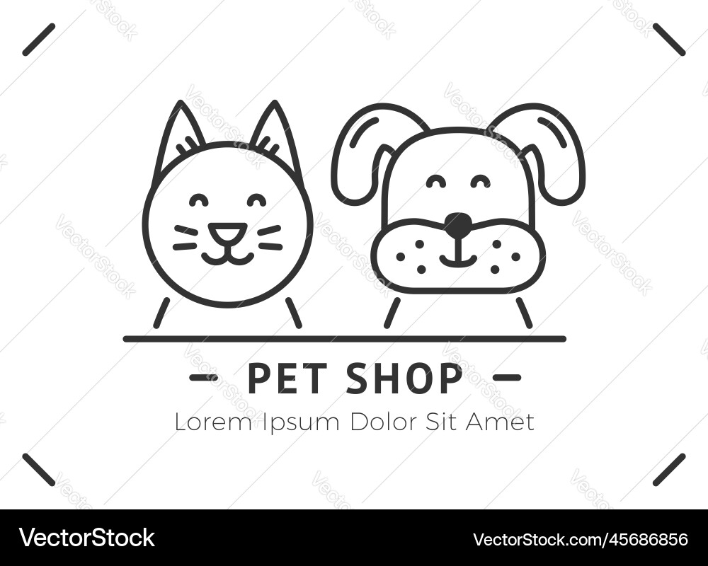 Pet shop emblem Royalty Free Vector Image - VectorStock