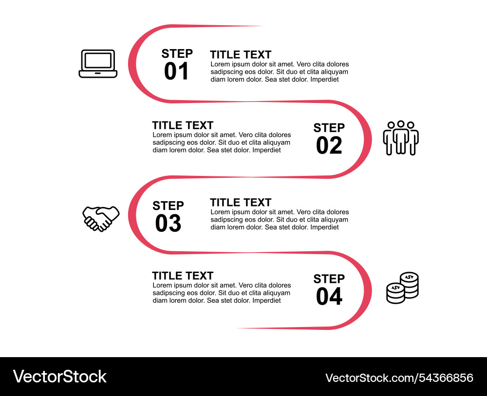 Steps business timeline process infographic Vector Image