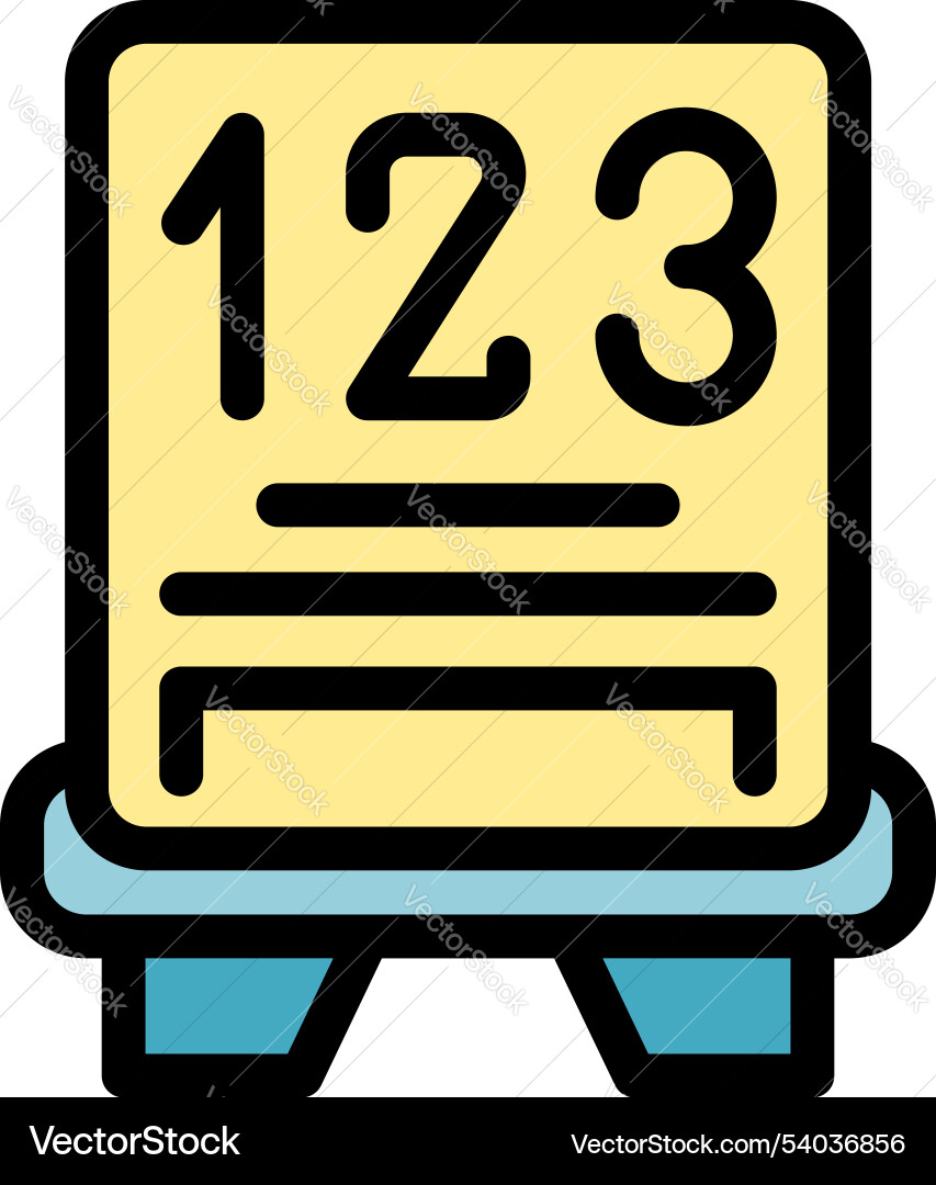 Yellow queue management system showing 123 number Vector Image