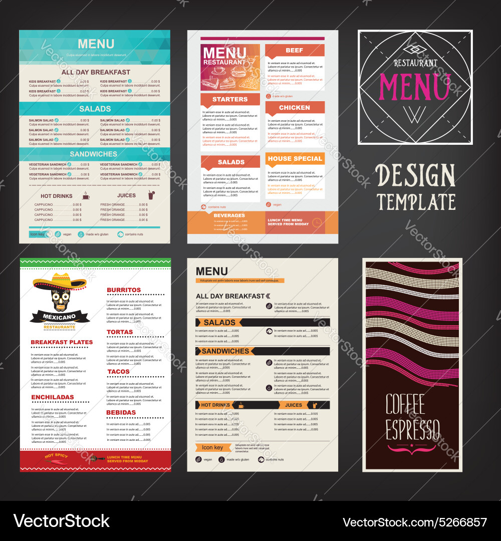 Cafe menu restaurant brochure food design template