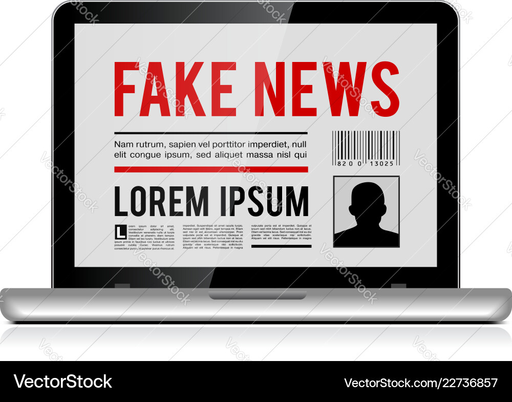 Fake News Laptop Concept Royalty Free Vector Image