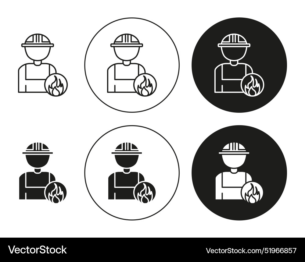 Firefighter icon mark set symbol for web Vector Image