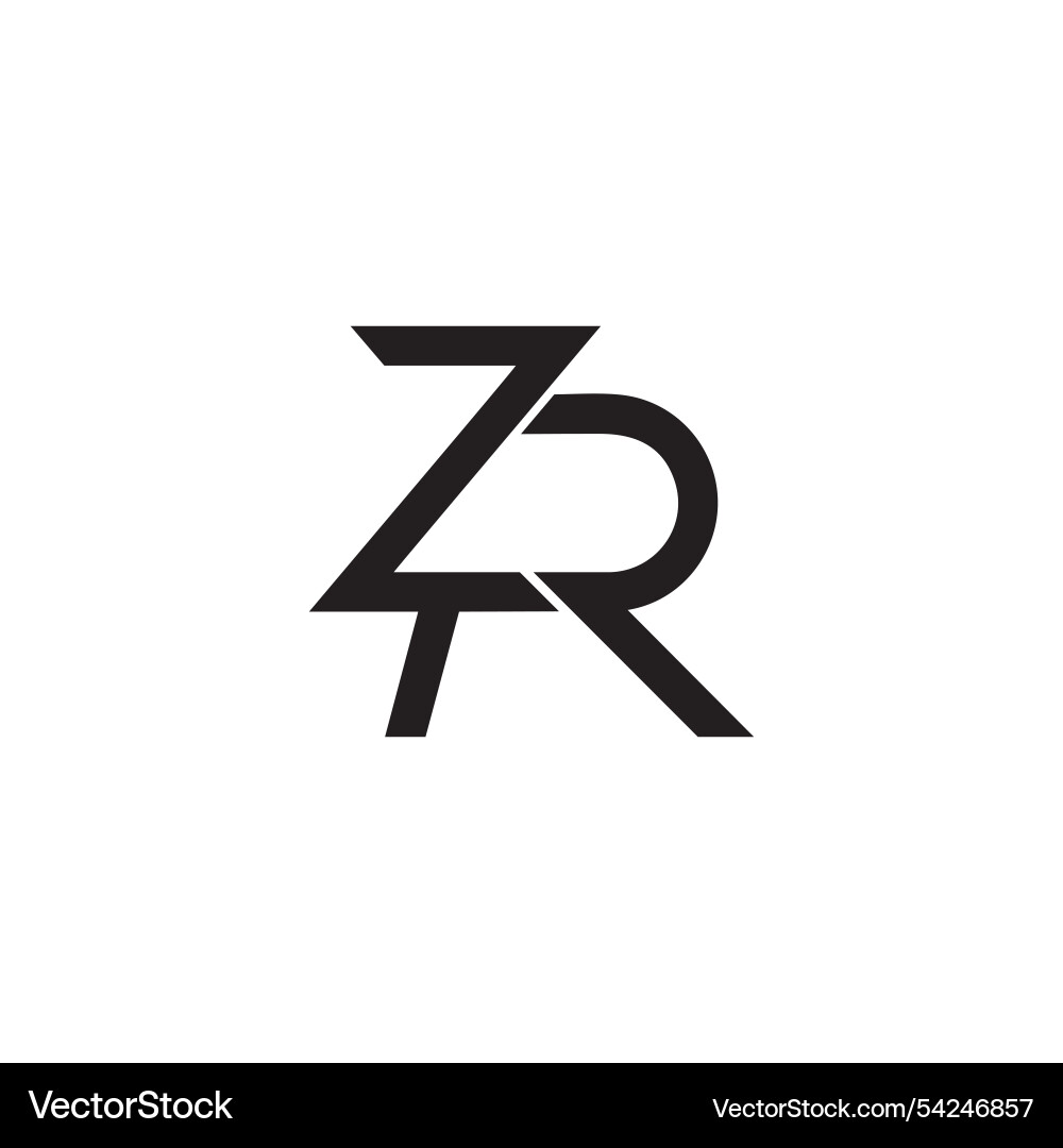 Letters zr simple geometric linear logo Royalty Free Vector