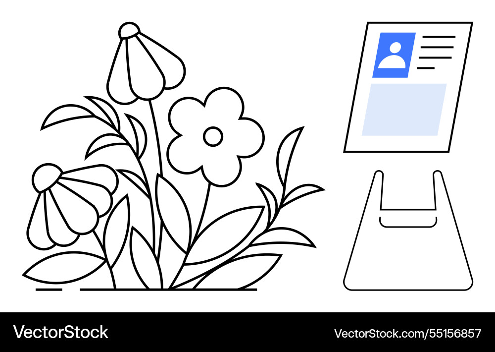 Nature and identity flowers id card Royalty Free Vector