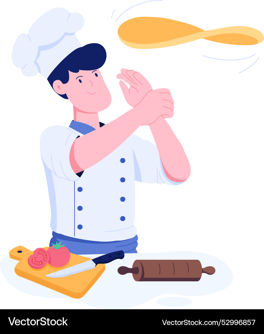 Pizza making Royalty Free Vector Image - VectorStock