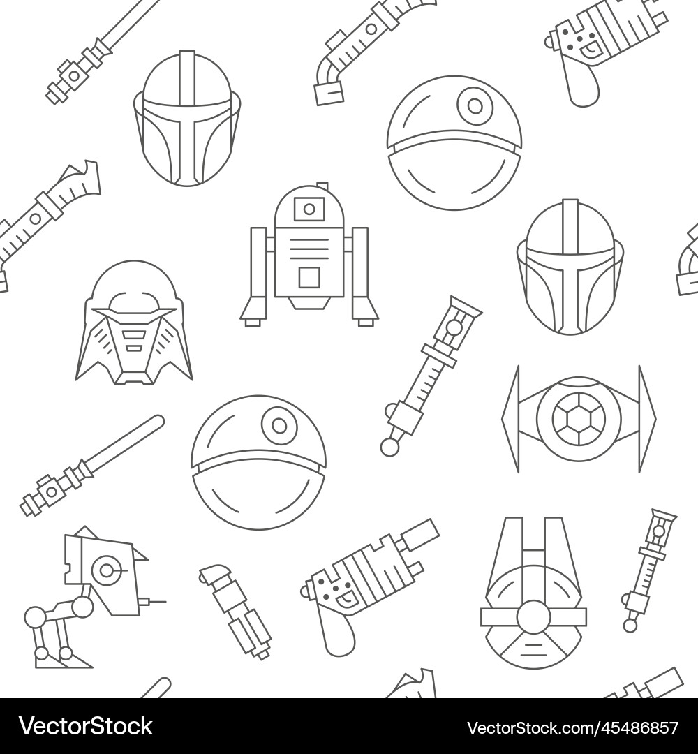 Star war pattern space technology movie line Vector Image