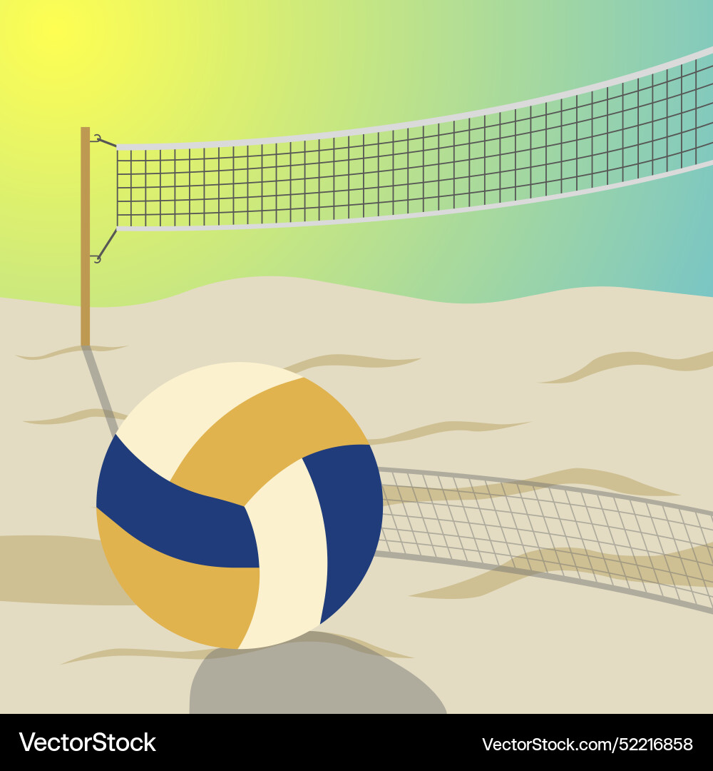 A volleyball net and ball Royalty Free Vector Image