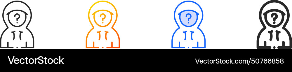 Anonymous iconthin linear gradient blue stroke Vector Image