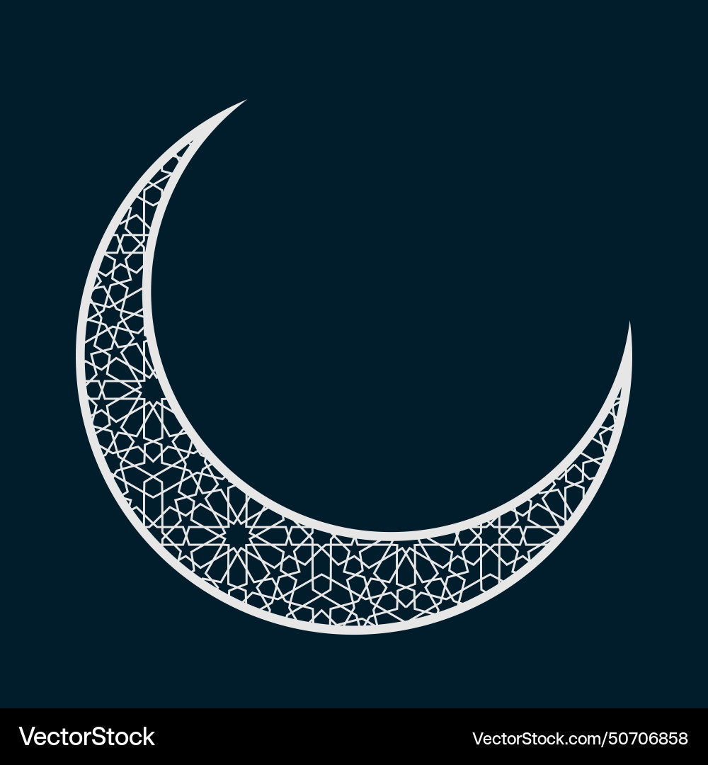 Crescent moon with ornament Royalty Free Vector Image