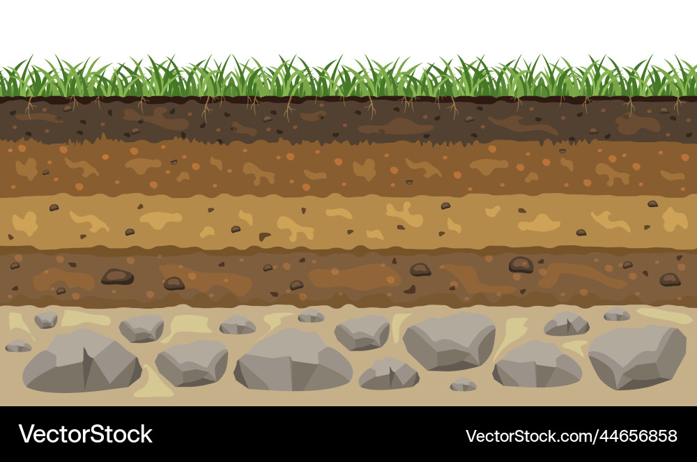 Earth's Crust Layers Cross Section Royalty Free Vector Image