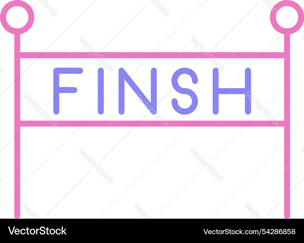Finish line circle two colour icon Royalty Free Vector Image