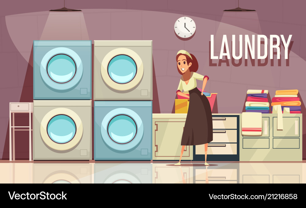 Hotel laundry center background Royalty Free Vector Image