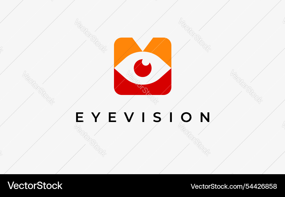 Logo letter m and eye vision digital visual Vector Image