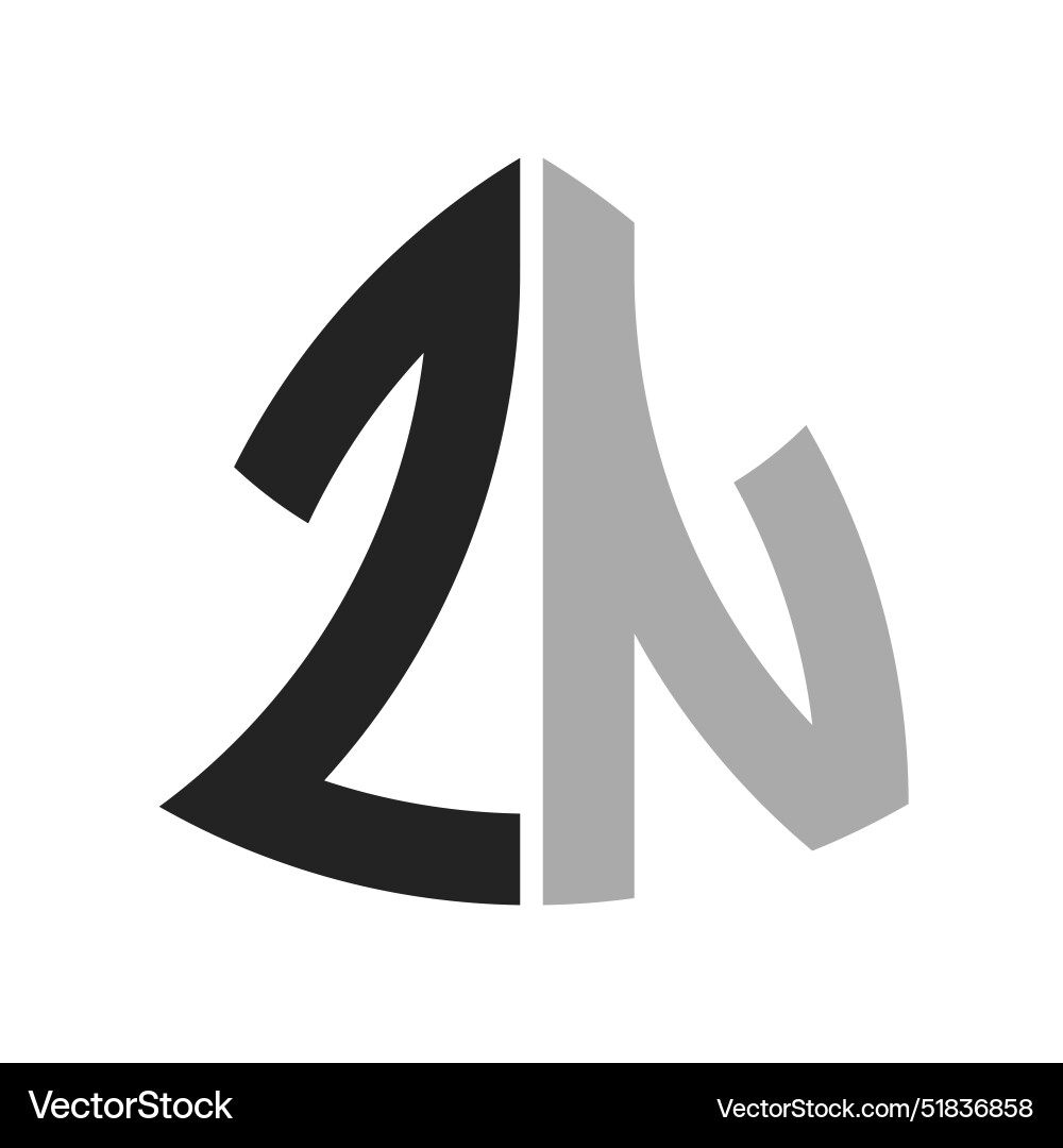Modern creative zn logo design letter icon Vector Image