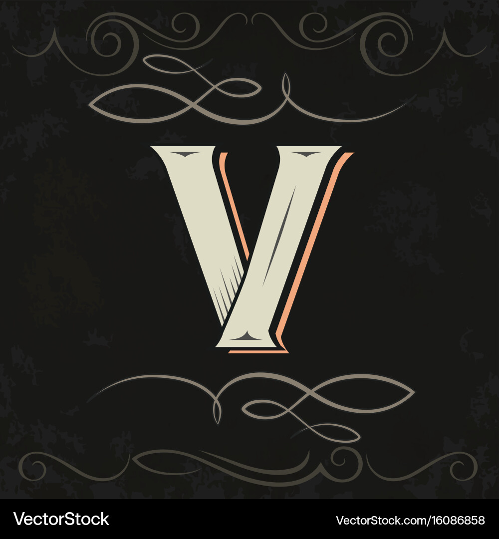 Retro style western letter design v Royalty Free Vector