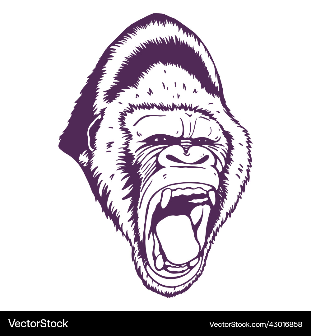 Roaring Gorilla Face