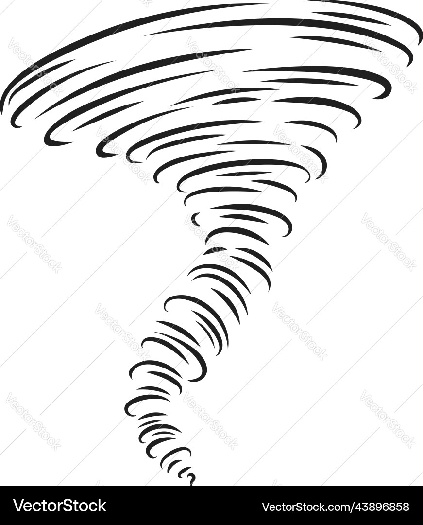 Tornado line icon spiral whirlwind and hurricane Vector Image