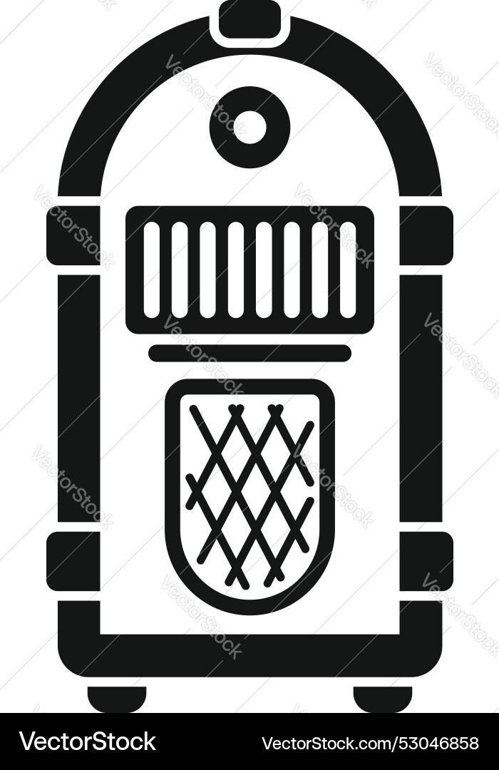 Vintage jukebox playing music icon silhouette Vector Image